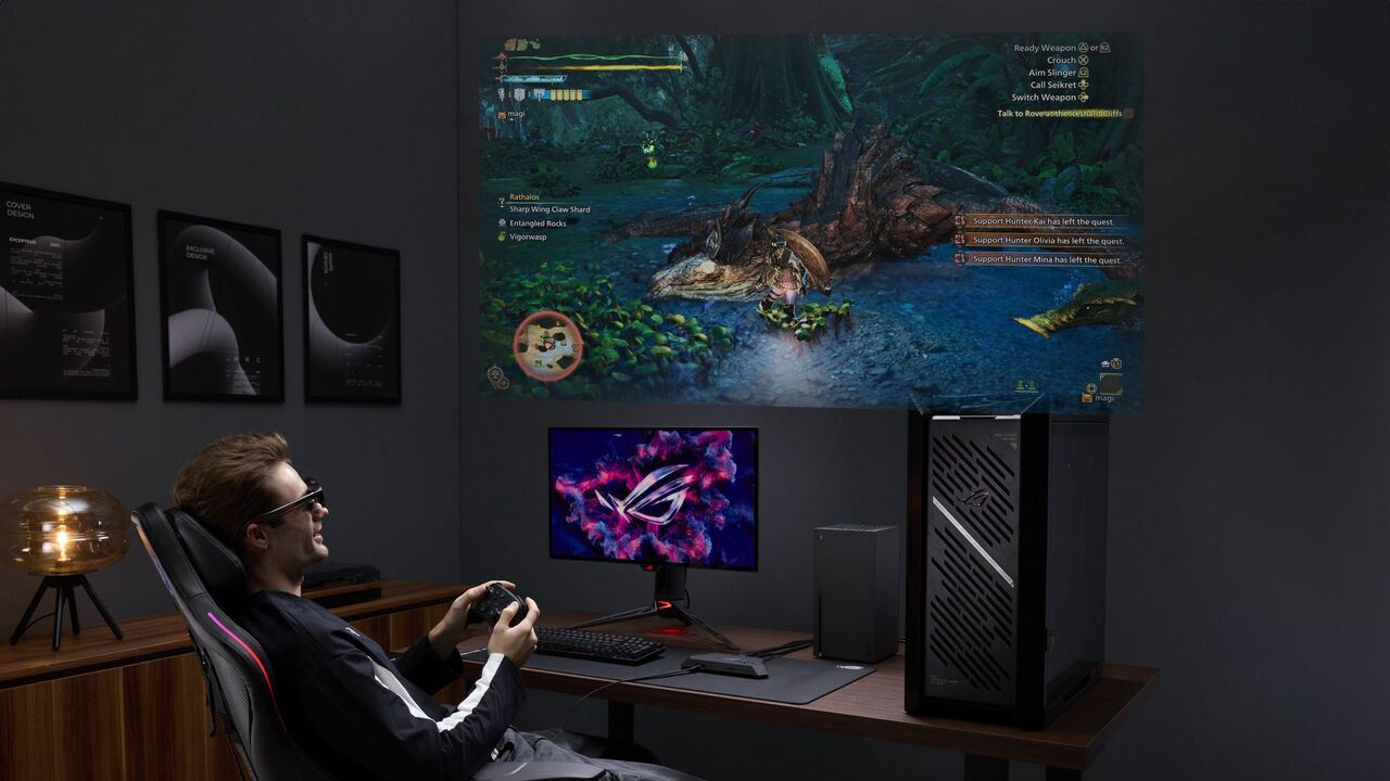 ASUS ROG XREAL R1 ile Cebinizde 171 İnçlik Ekran Taşıyın - Yeşil Robot